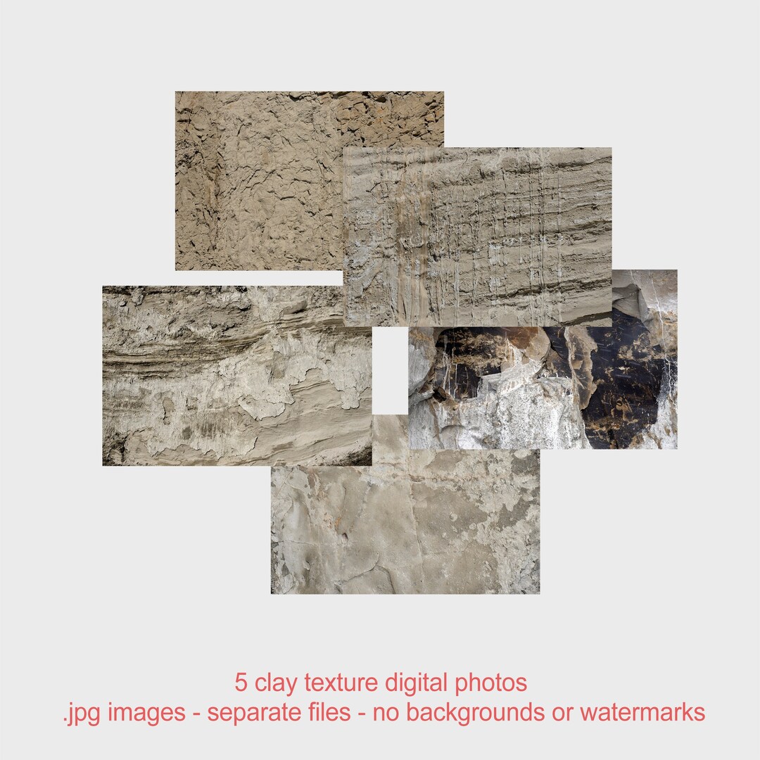 5 Digital Clay Textures Image Set, Natural Neutral Texture Photo ...