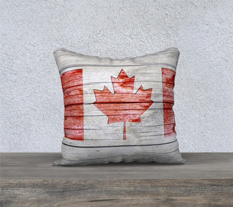 Canada Flag Pillow Cover Rustic Indoor or Outdoor Canada Day | Etsy