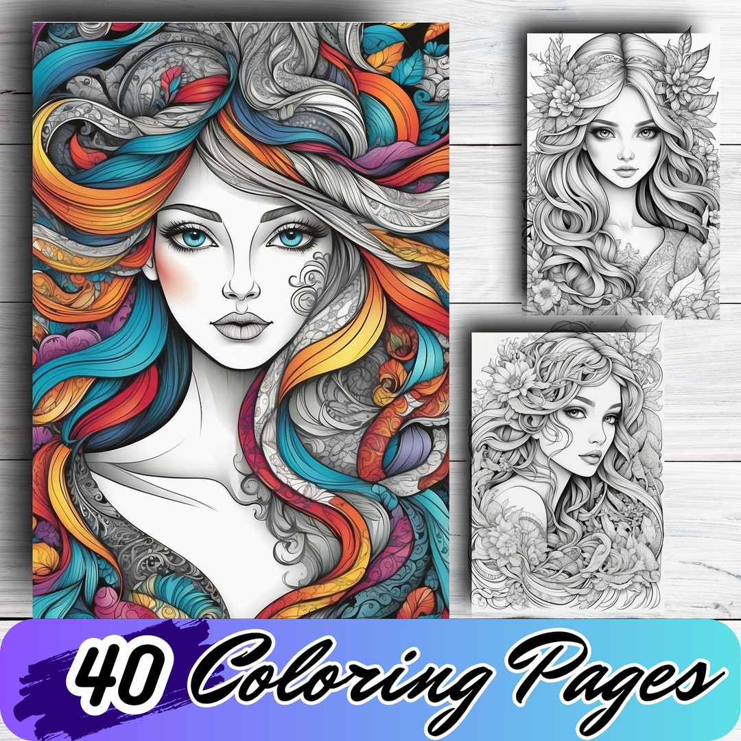 40 Serene Beauty Coloring Pages ,beautiful Women Coloring Pages for ...
