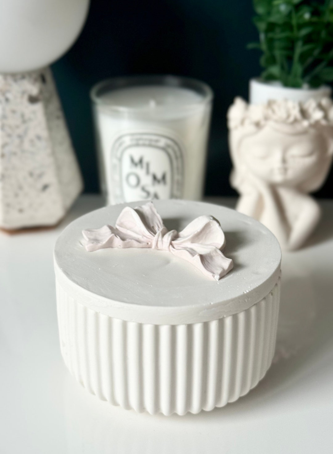 Bow Trinket Jar: Elegant Jewelry Storage, Coquette Decor - Etsy