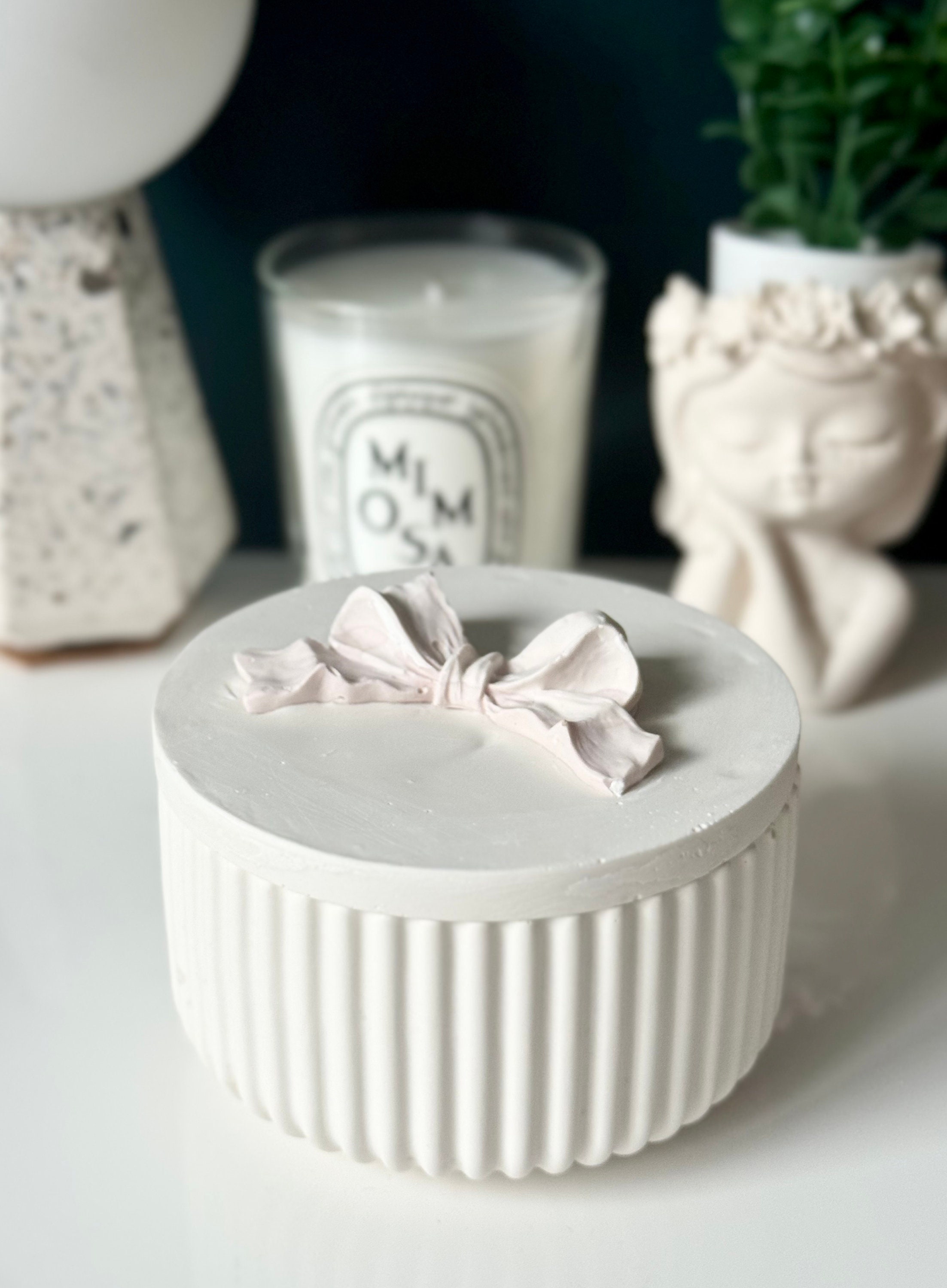 Bow Trinket Jar: Elegant Jewelry Storage, Coquette Decor - Etsy