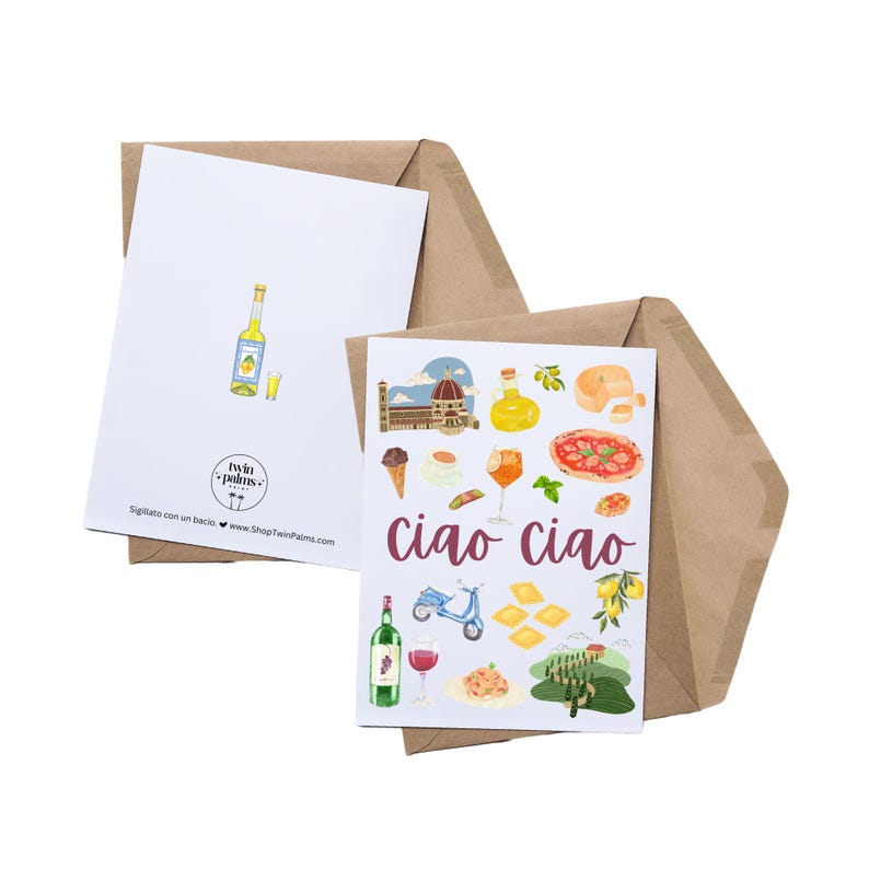 Italian-themed Greeting Card With Envelope - Etsy