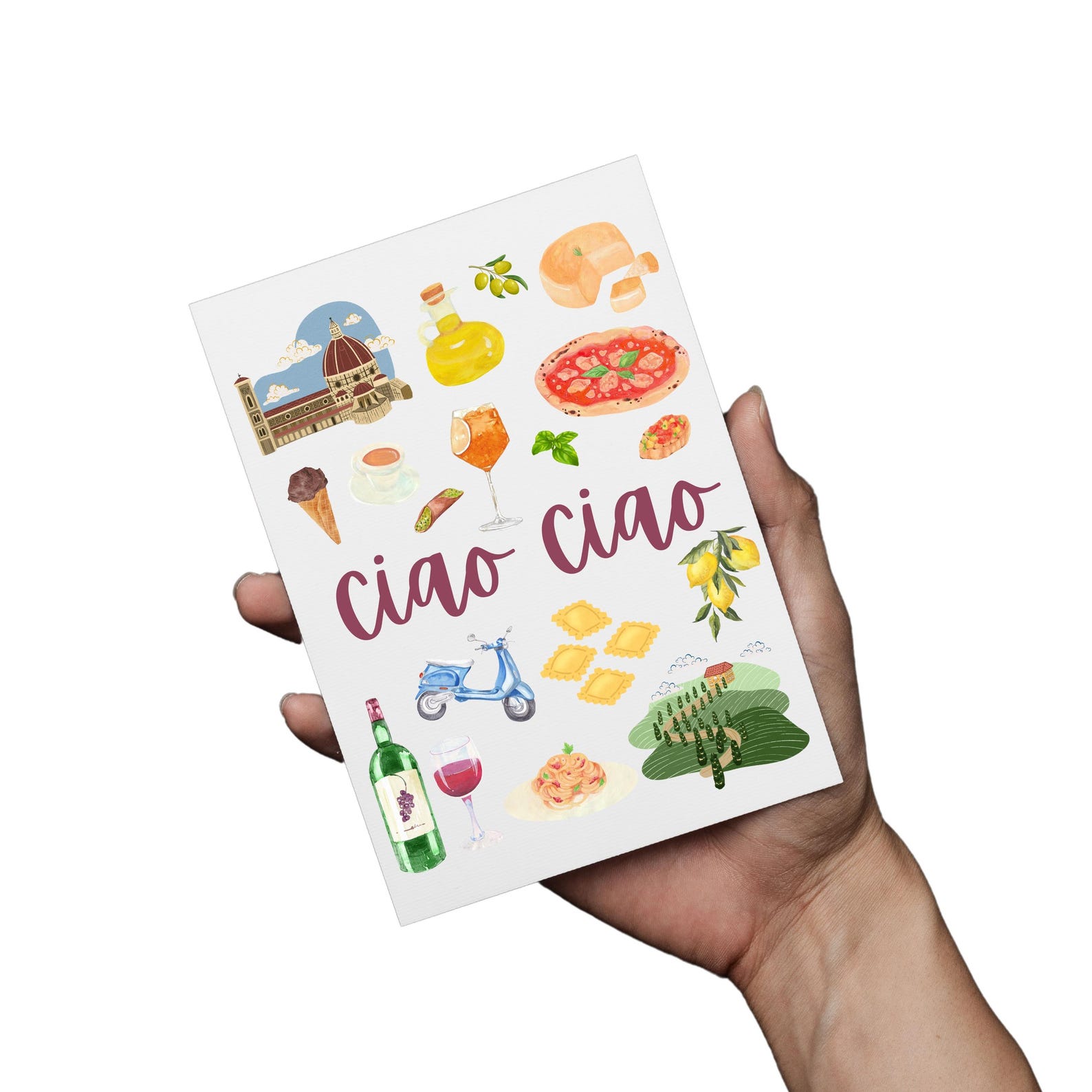 Italian-themed Greeting Card With Envelope - Etsy
