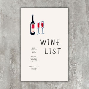 Wine List, Template, Digital Download, Digital Template, Menu - Etsy