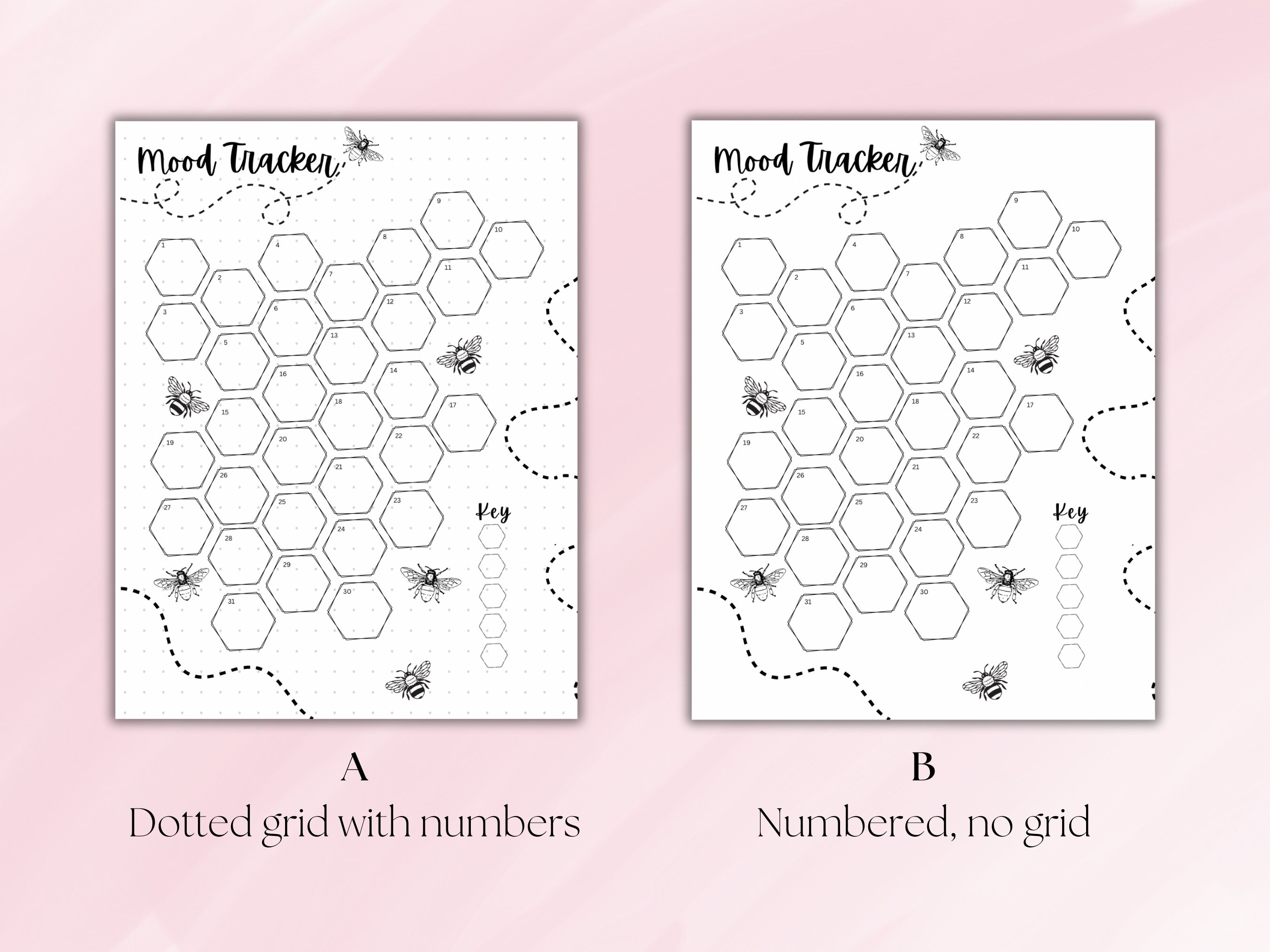Bees Theme Mood Tracker Page for Planner/journal - Digital Download ...