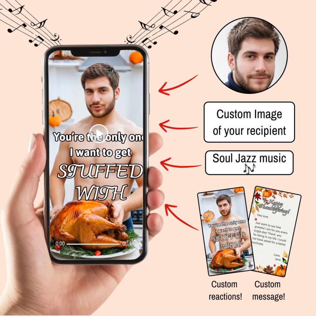 Thanksgiving Digital Ecard, Custom Personalized Cards, Funny Cards for Boyfriend, Husband ...