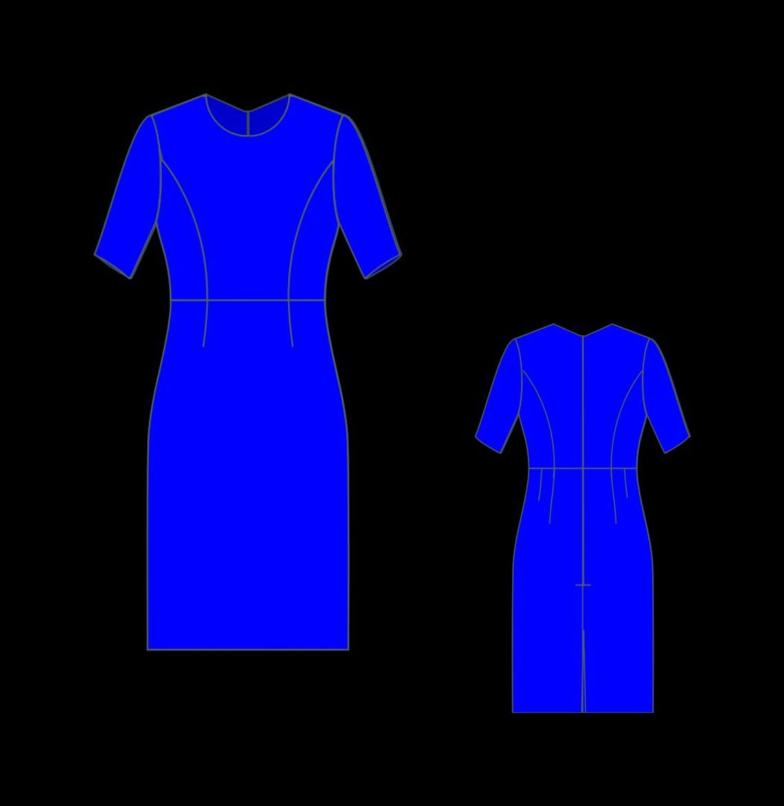 Straight Basic Dress Sewing Pattern, Simple Dress, Easy Dress Pattern ...