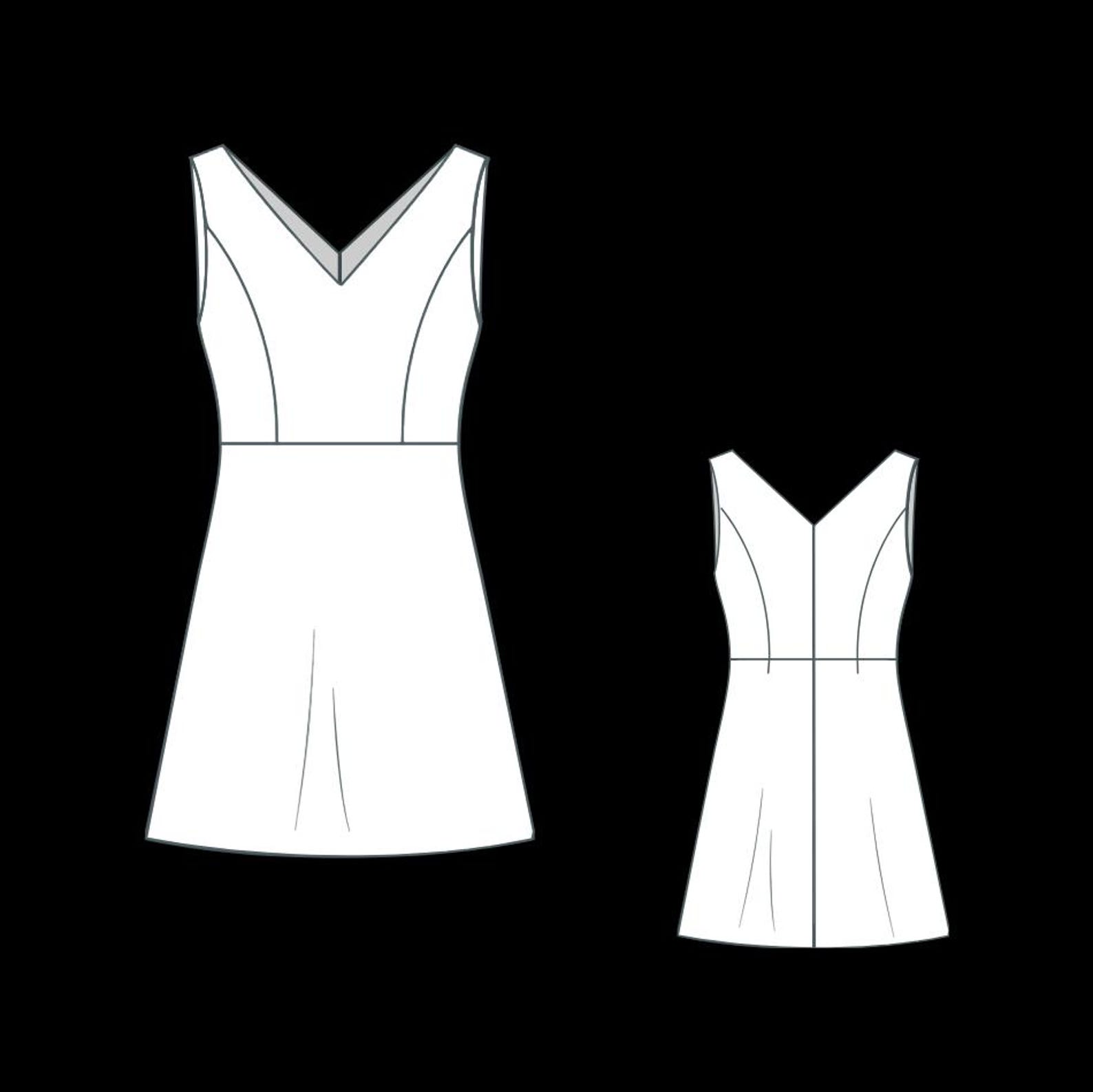 V-neck Fit and Flare Dress Sewing Pattern: Elegant Garden Party Style ...