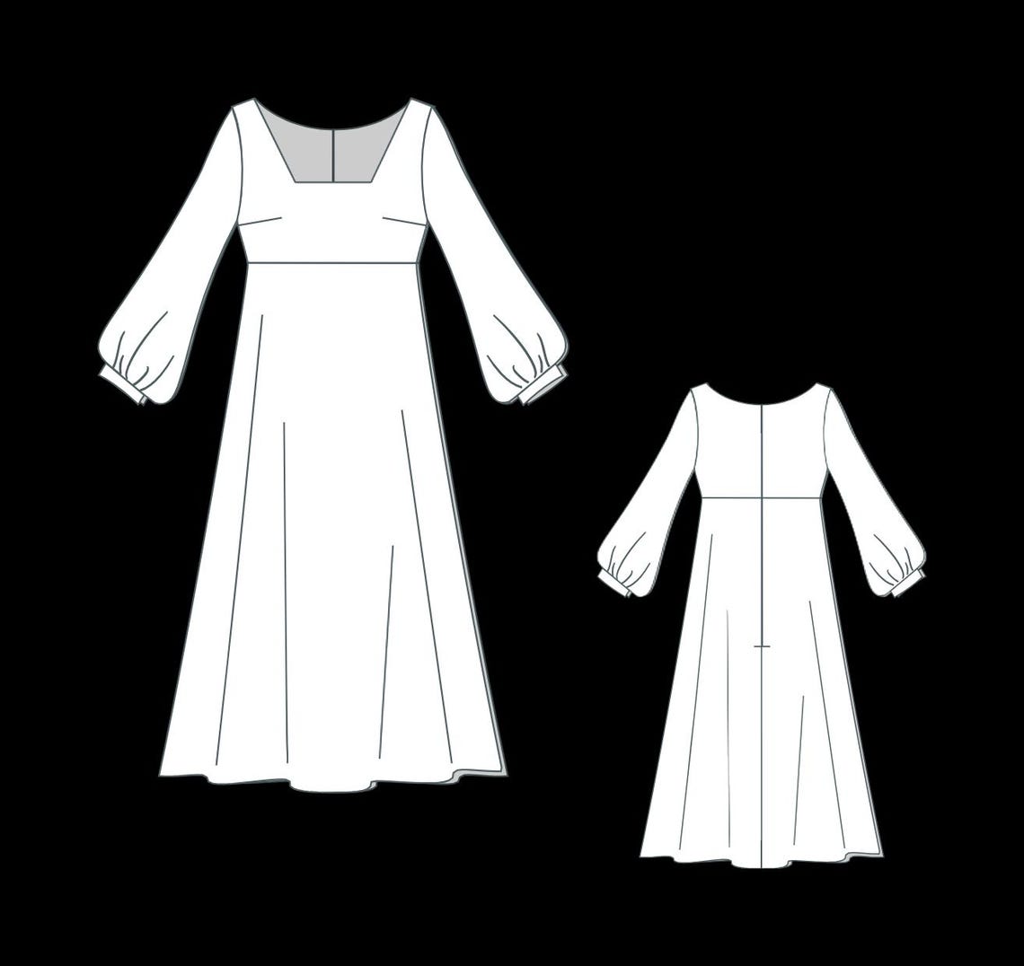 Cottagecore Winter Dress Sewing Pattern: Vintage Fairy Dress (XS-4XL ...