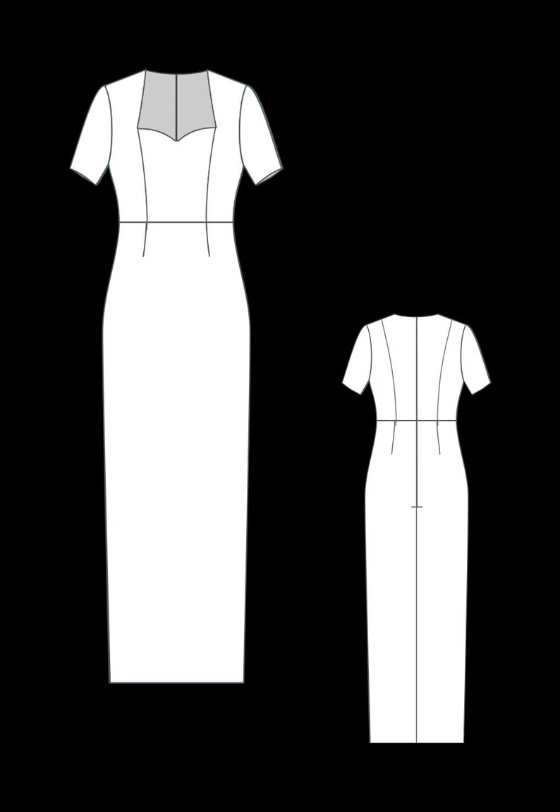 Simple Wedding Dress Sewing Pattern: Bridal Gown (XS-4XL) (digital ...