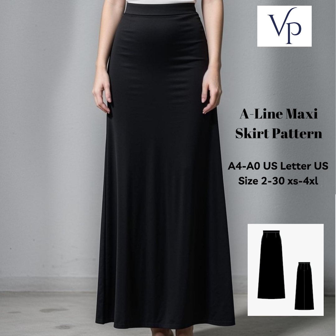 A-line Maxi Basic Skirt Sewing Pattern, Maxi Skirt Pattern, A Line ...