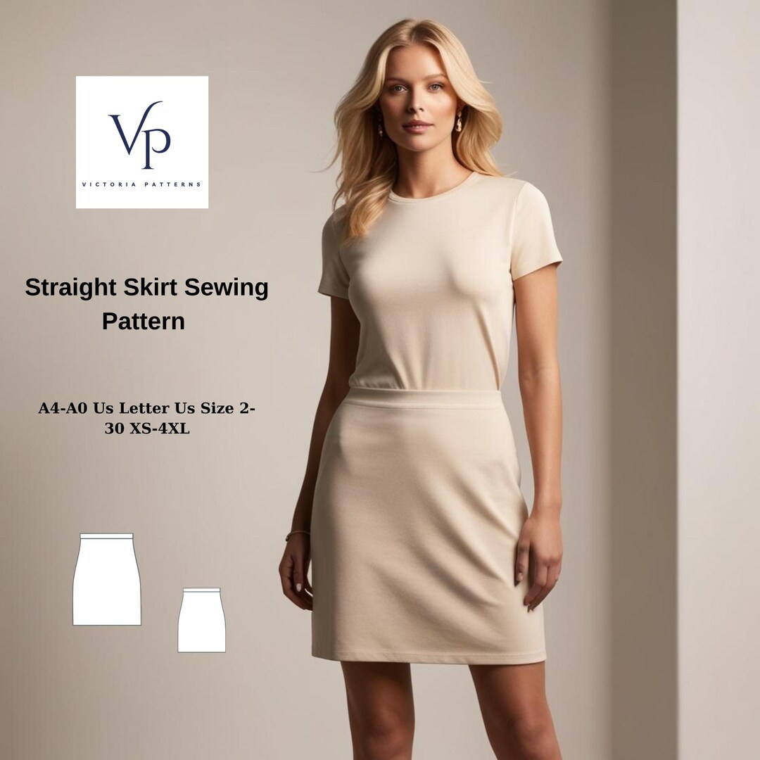 Straight Skirt Sewing Pattern, A-line Skirt Pattern, Basic Skirt, Easy ...