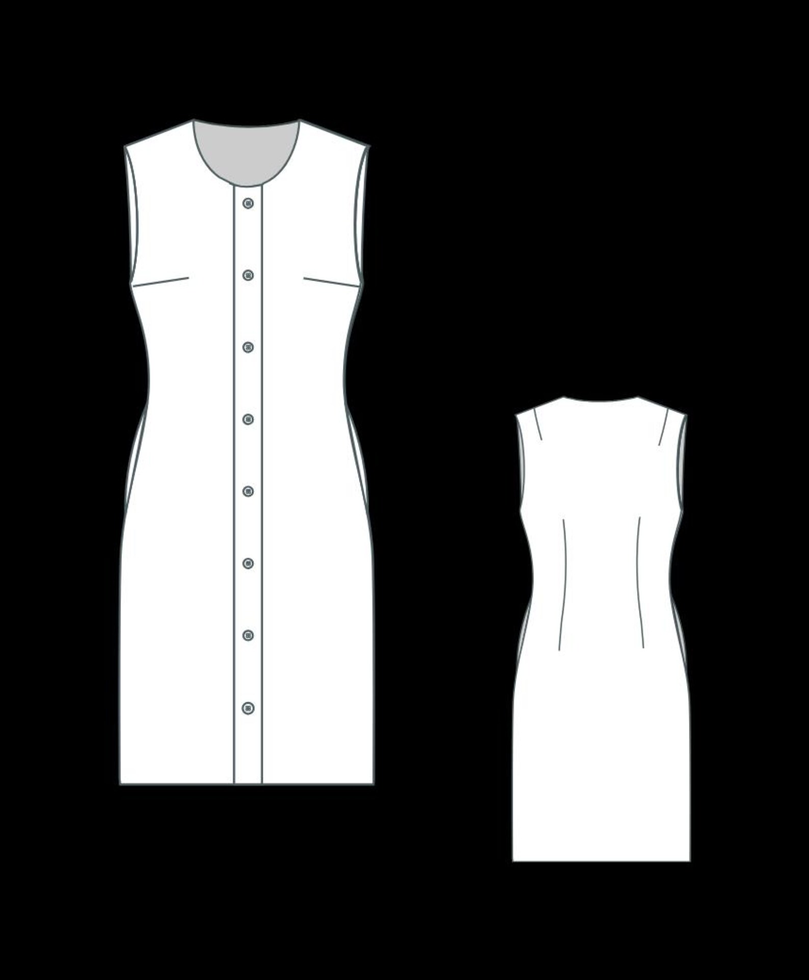 Button-down Linen Dress Sewing Pattern: XS-4XL (digital Download) - Etsy