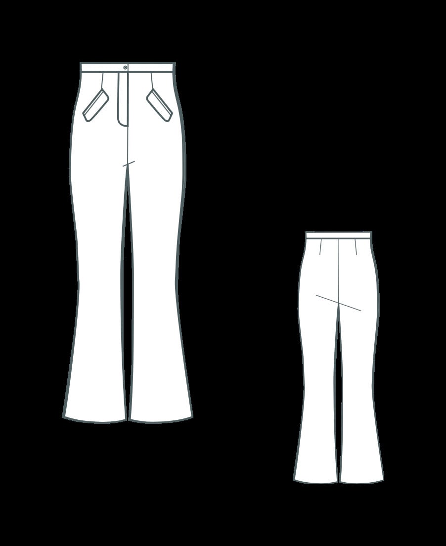1960s Flare Leg Pants Sewing Pattern: Retro Bell Bottoms XS-4XL ...