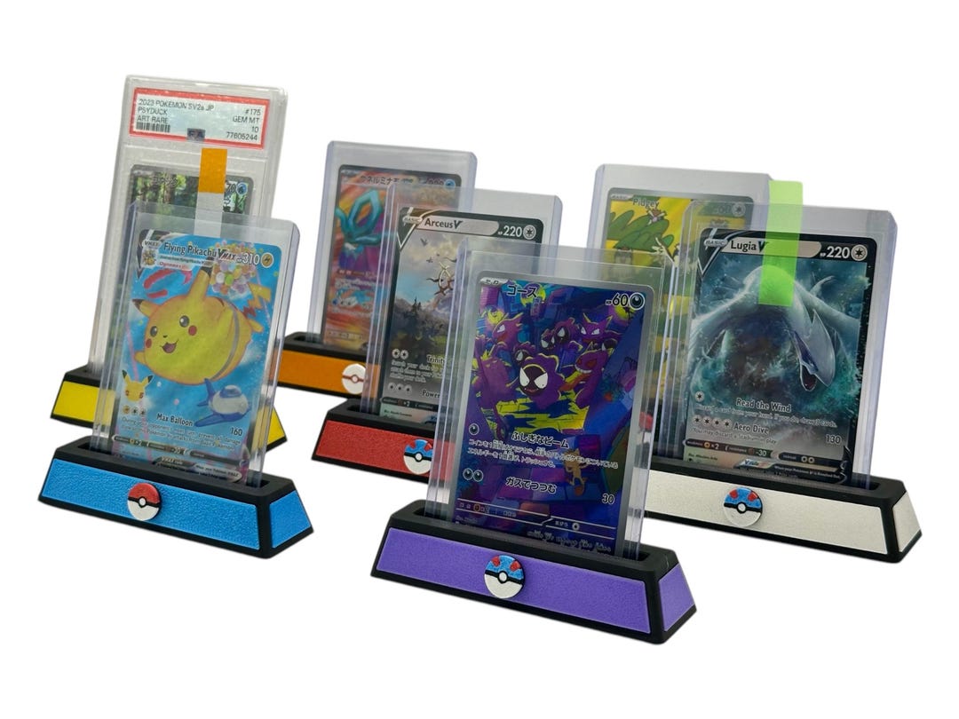 Personalized Pokemon Card Stand With Interchangeable Pins - Aesthetic ...