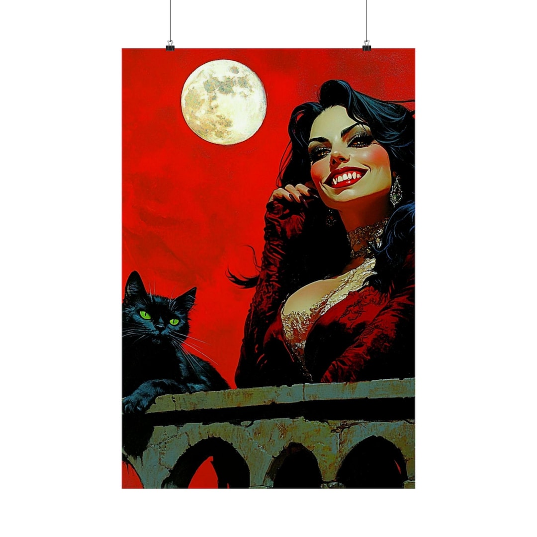 Vampirella and Her Cat - Matte Vertical Posters - Etsy
