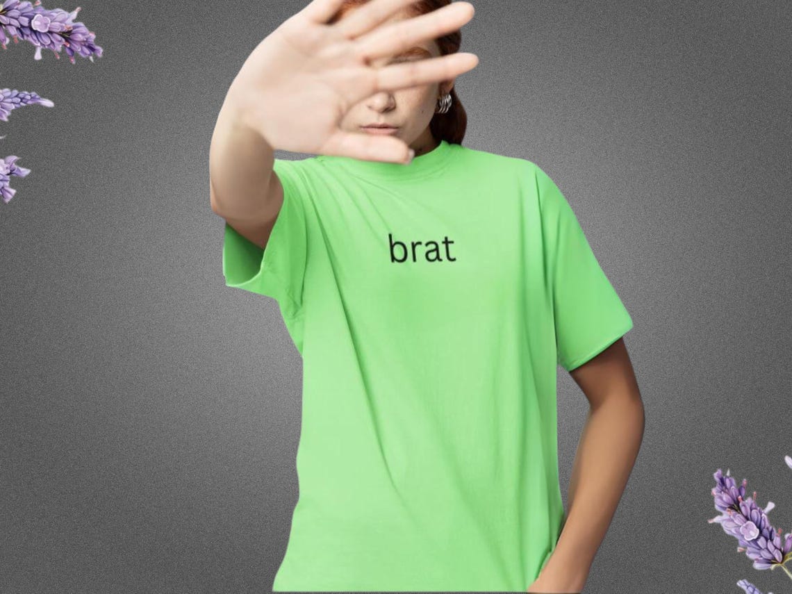 Brat T-shirt Y2K Style Neon Green Brat Meme Shirt Rave Shirt - Etsy
