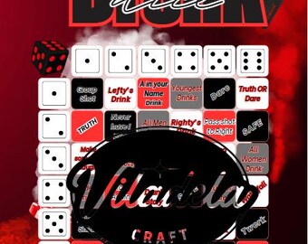 Tipsy Dice Drinking Game for Adults, Group Party Game Printable ...