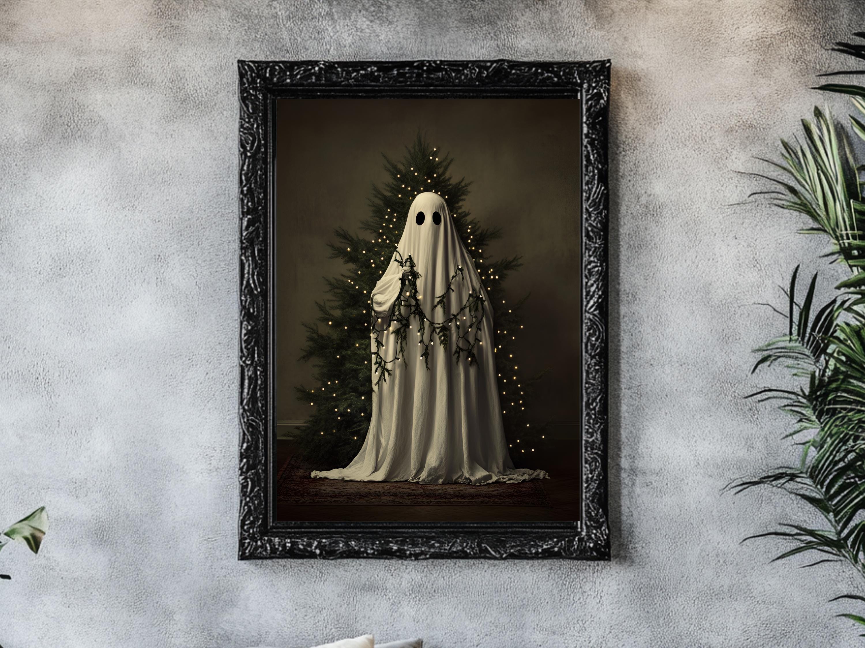 Spooky Christmas Ghost Art Print: Goth Holiday Decor (digital Download ...