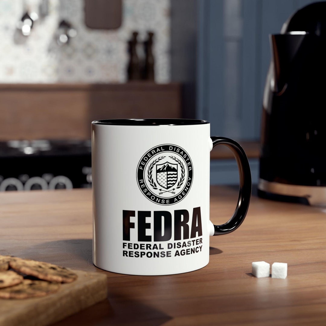 FEDRA Mug, Two-tone Coffee Cup for Disaster Response Fans, Unique Federal Agency Design, 11oz ...