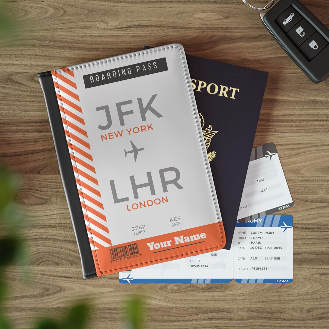 Boarding Pass Passport Cover Travel Accessory for Jetsetters, Custom ...
