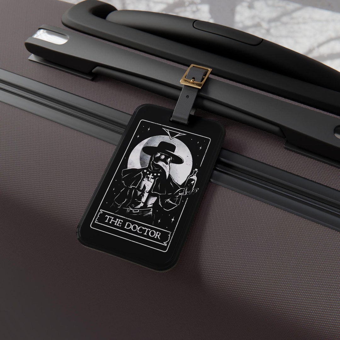 Doctor Tarot Card Luggage Tag - Death Skull Medieval Gift Tag, Travel ...