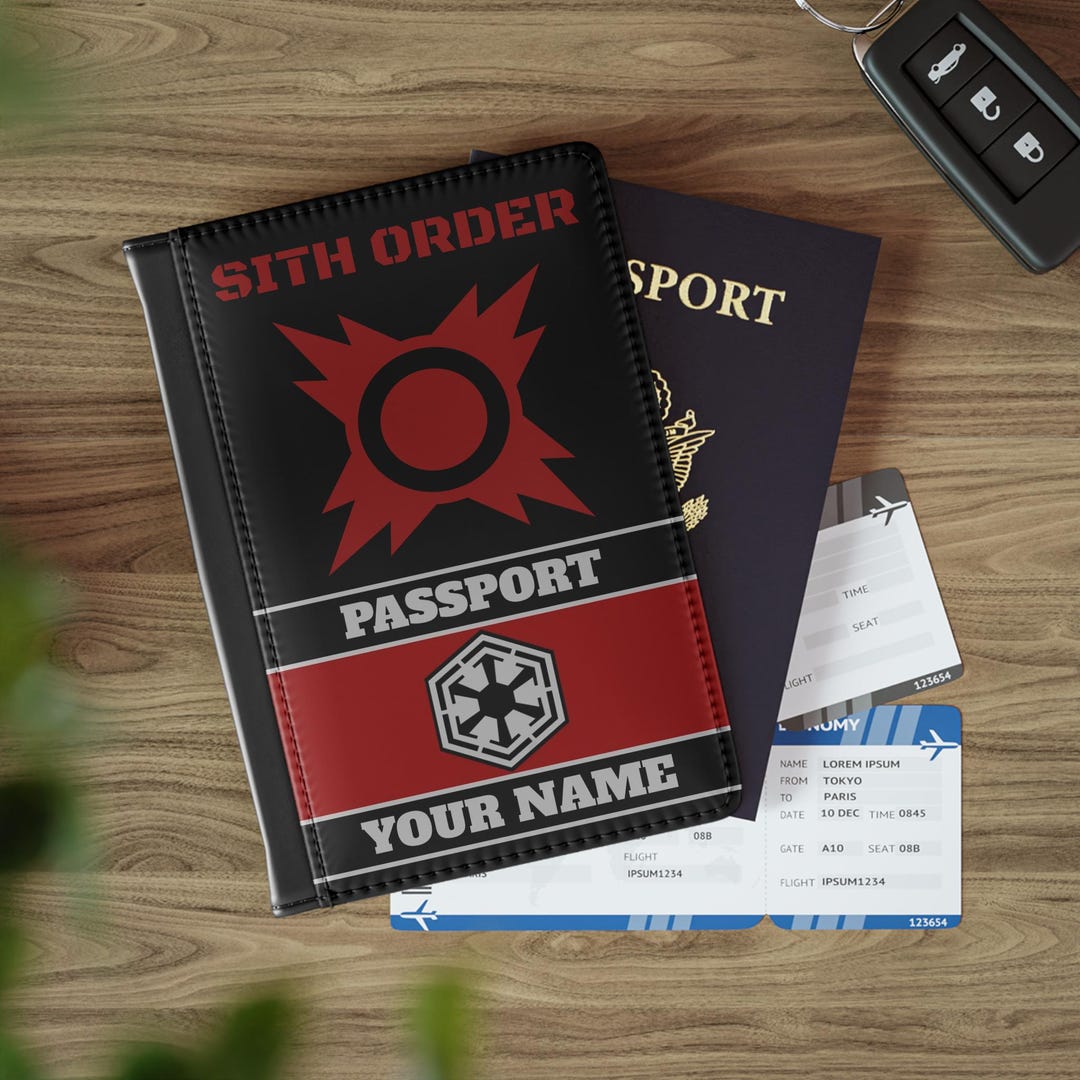 Sith Order Passport Cover, Star Wars Travel Holder, Dark Side Document ...