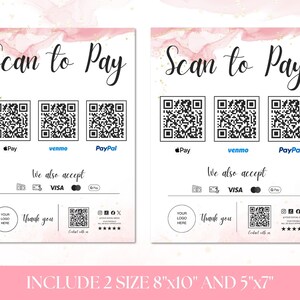 QR Code Sign for Small Business, Canva Template Editable Sign, Payment ...