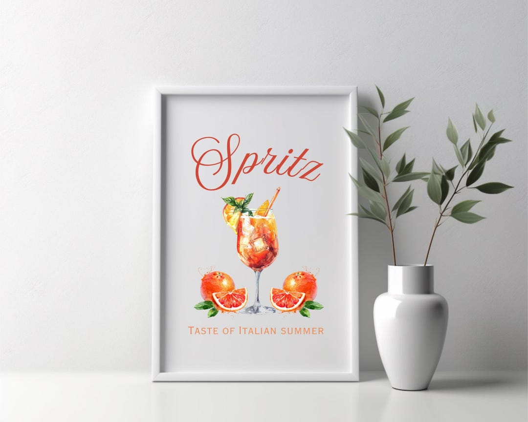 Aperol Spritz Wall Art Italian Summer Printable Digital Download JPG ...