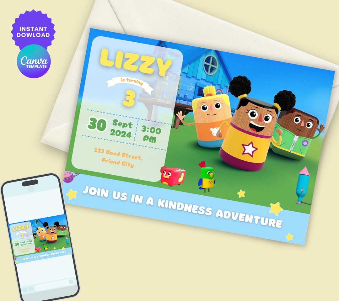 Bea's Block Invitation, Blocks Birthday Theme, Beas Invitation, Blocks ...