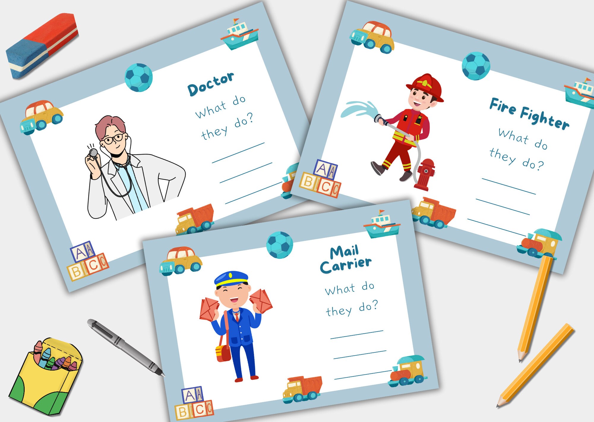 Community Helpers Activity Sheet for Preschoolers and Toddlers, 30 ...