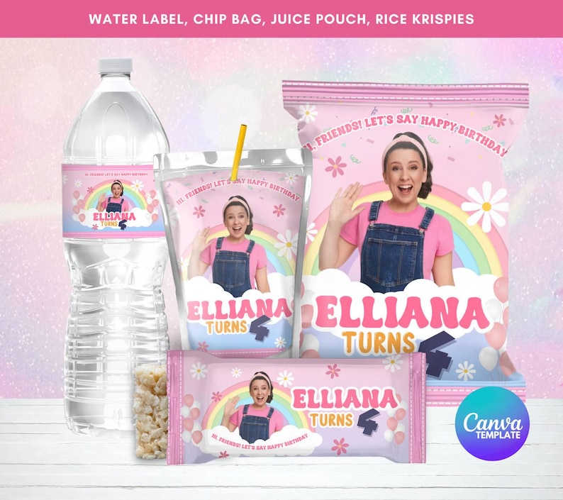 Editable Ms Rachel Party Favor Printables, Ms Rachel Chip Bags, Rice ...