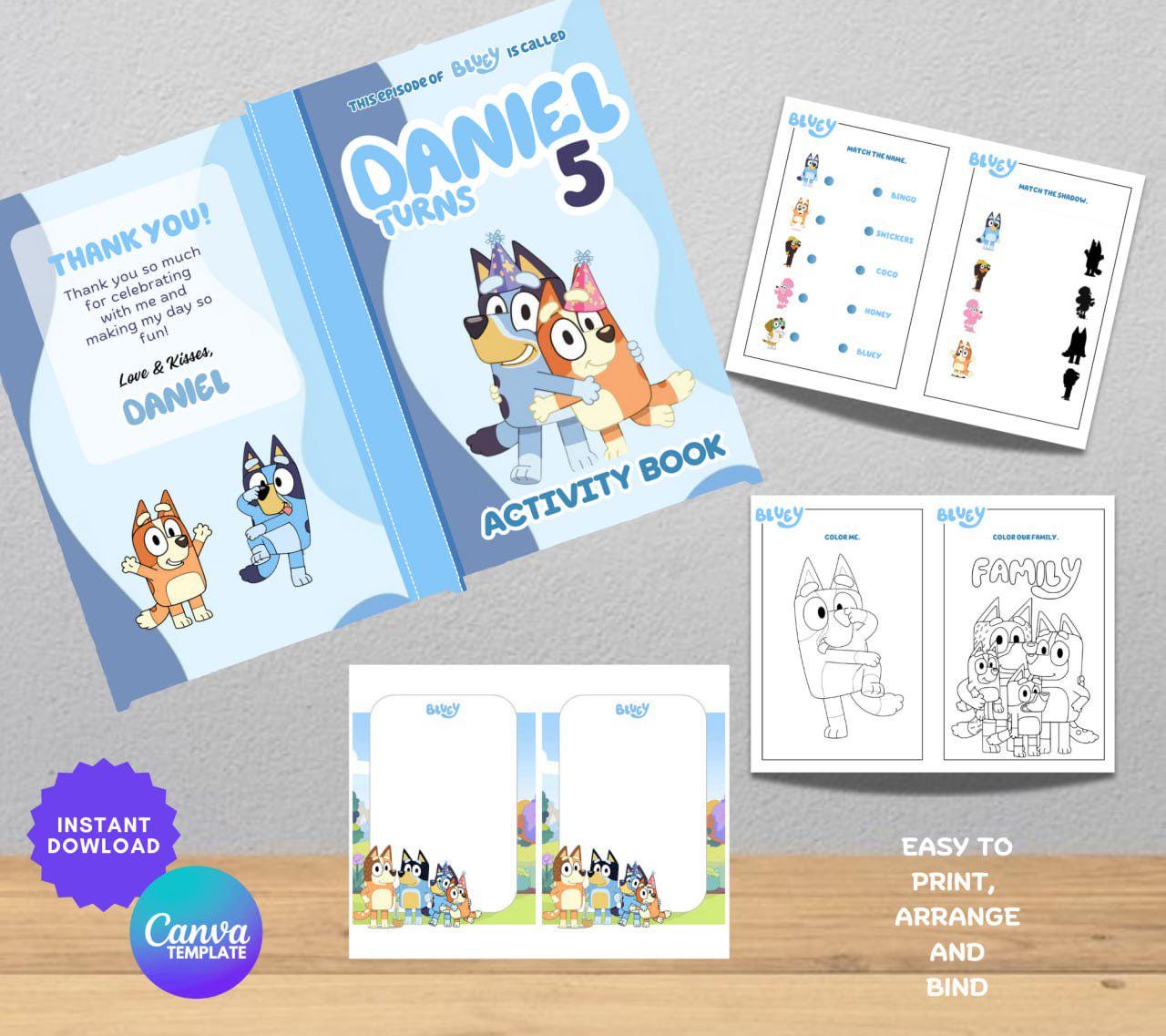 Blue Dog Activity Book Printable Birthday Party Souvenir Party Favor - Etsy