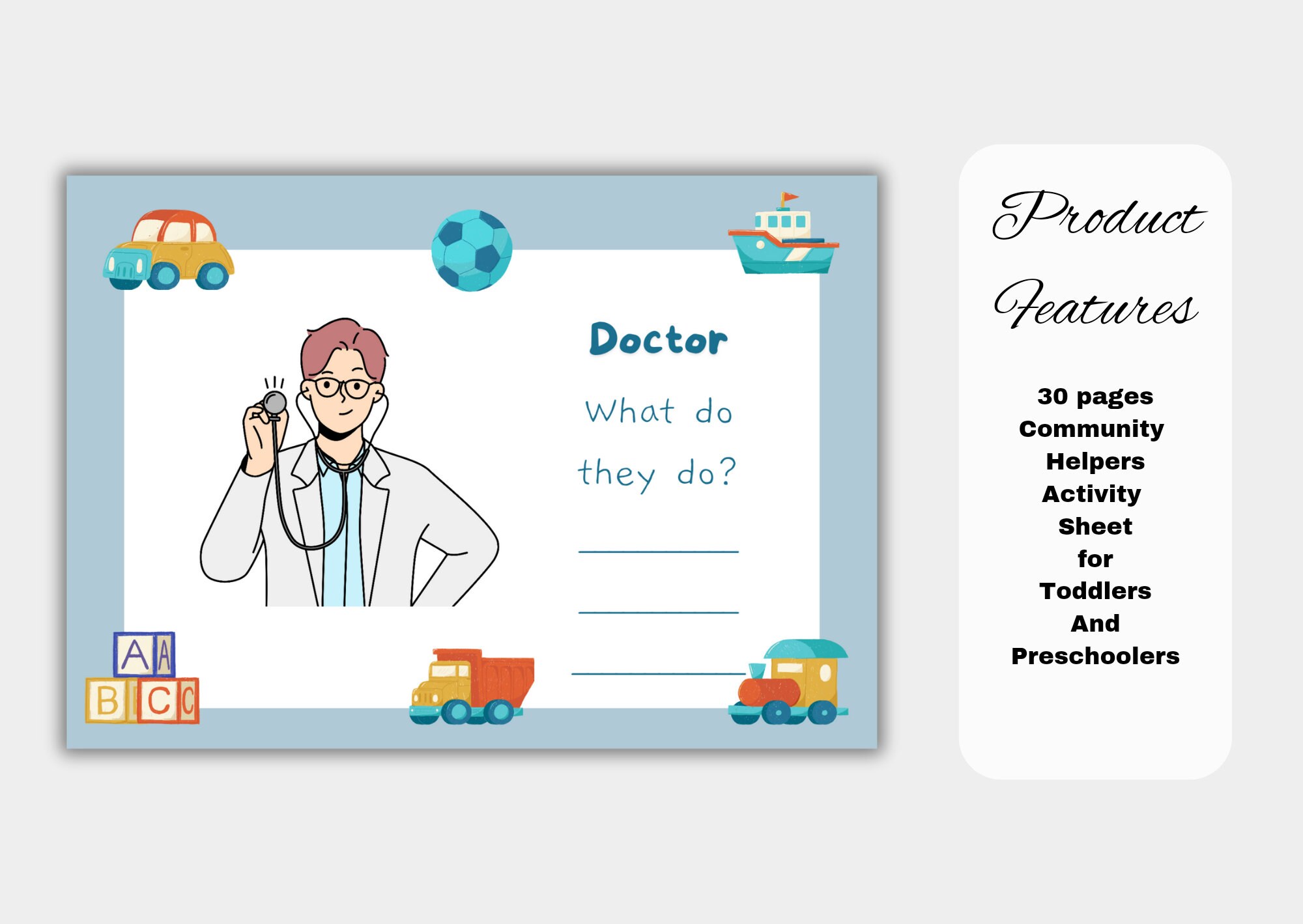 Community Helpers Activity Sheet for Preschoolers and Toddlers, 30 ...