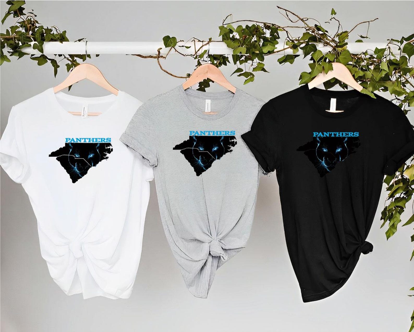 Carolina Panthers Football Shirt. 2025 NFL Season. Women's Shirt. Black ...