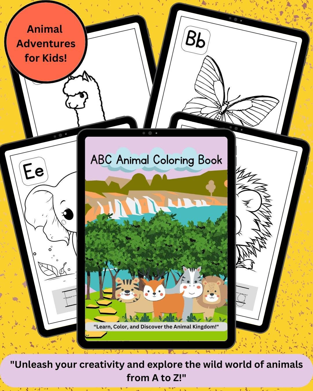 ABC Animals Coloring Book: Fun and Educational Coloring Pages for Kids ...