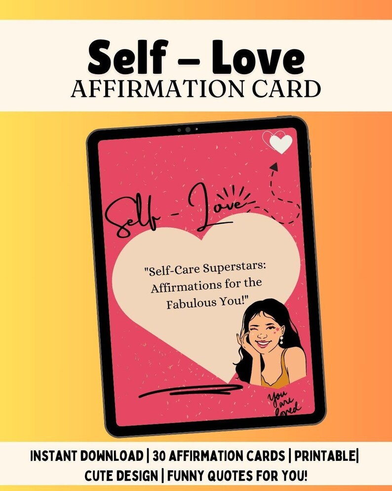 Self - Love Affirmation Cards | 30 Printable Affirmation Card Deck ...