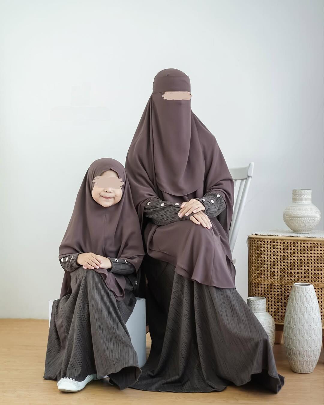 Marble Knit Abaya Khimar Set: Modest Muslim Dress Outfit - Etsy