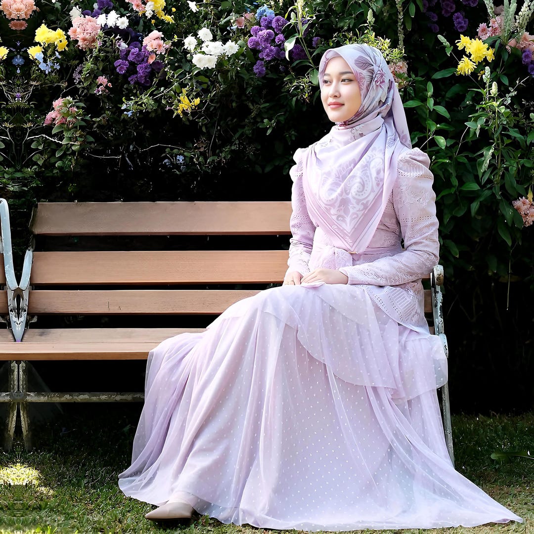 Floral Brocade Tunic Skirt Suit: Elegant Islamic Outfit With Hijab - Etsy