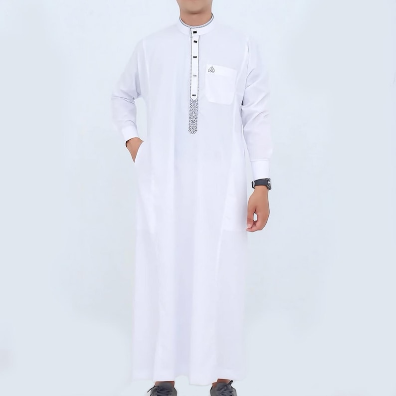 Premium Saudi Men's Jubba Thobe Sultan Raza Fabric, Elegant Eid & Umrah ...