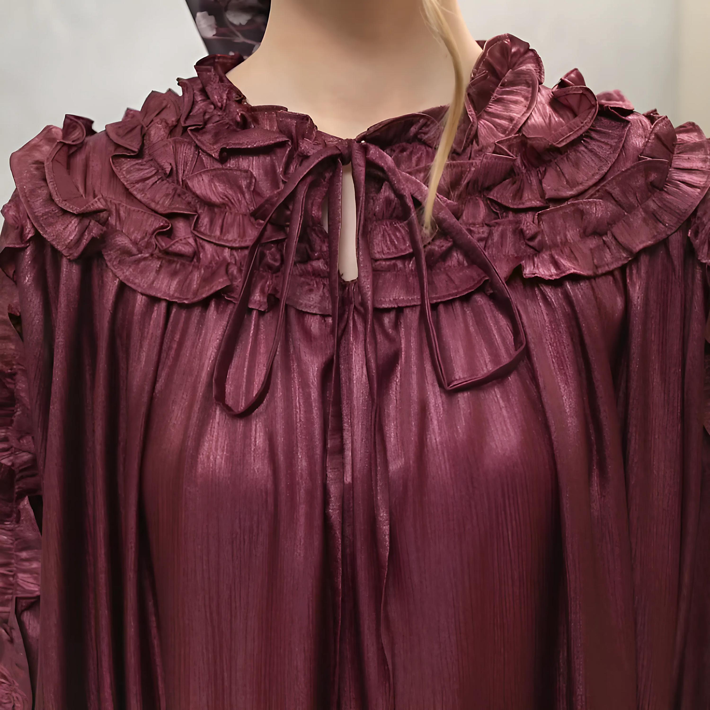 Luxurious Ruffle Pajamas Dress for Women - Silk Nightwear & Loungewear ...