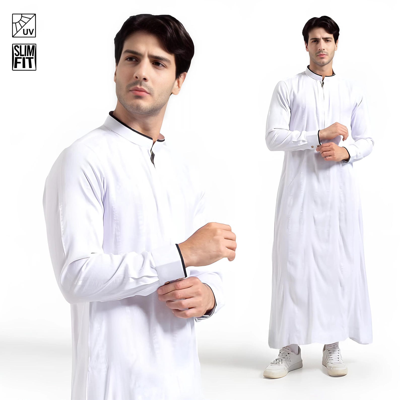 Men's Slim Fit Songket Jubbah Robe: Anti-uv Muslim Prayer Outfit - Etsy