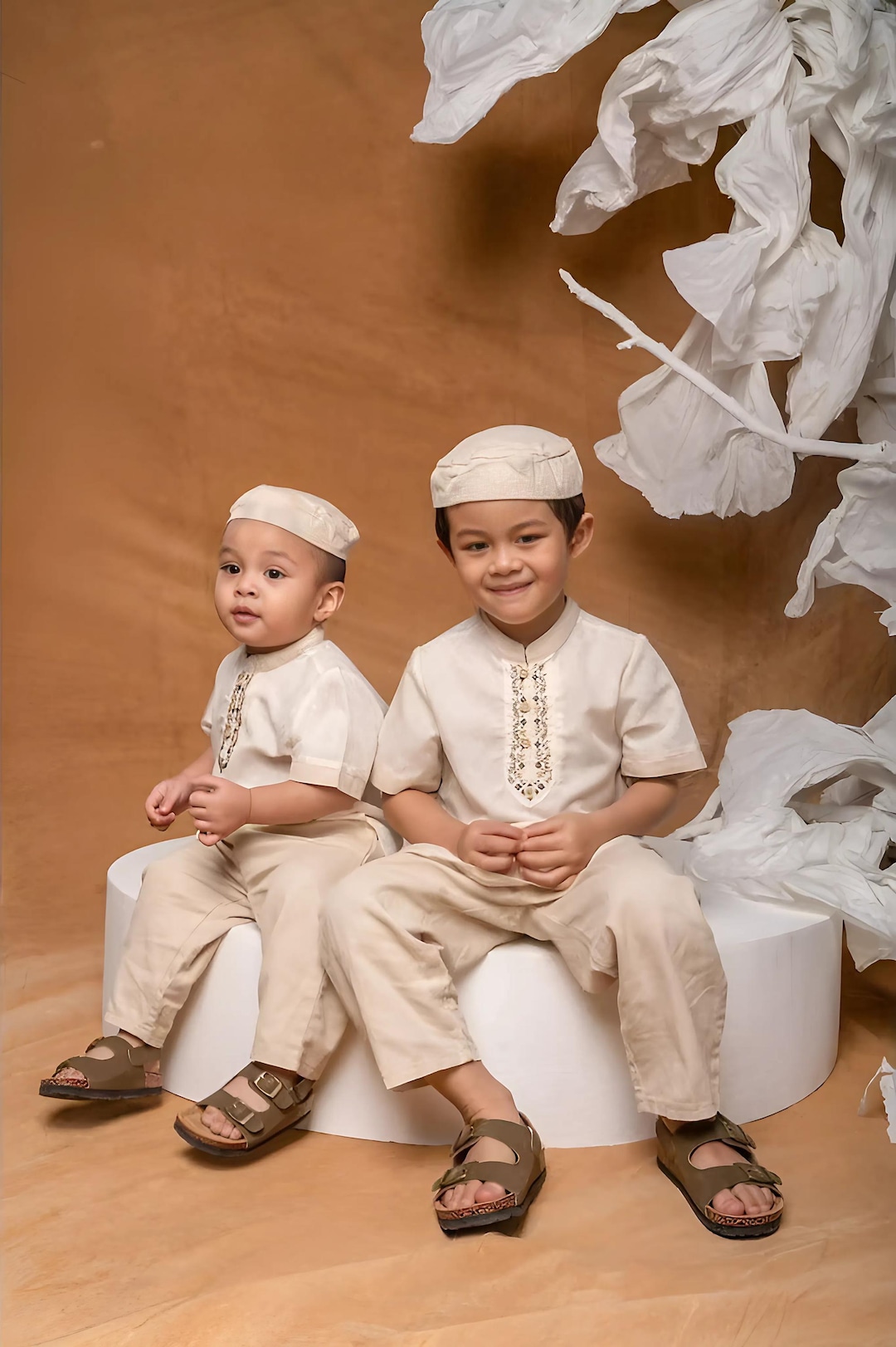 Boys' Cotton Kurta Set: Eid Outfit With Brocade Embroidery - Etsy