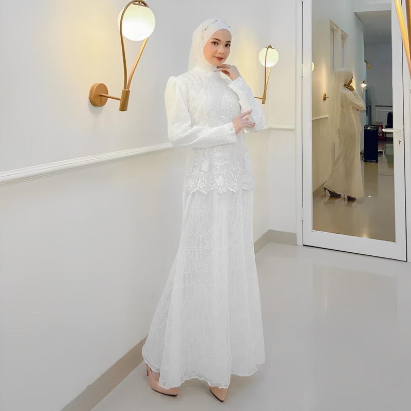 Lace Hijab Wedding Dress - Etsy