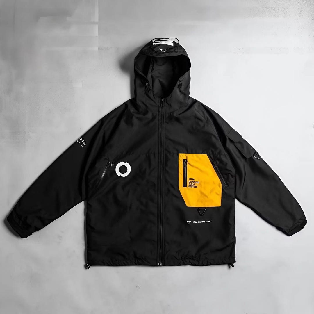 Futuristic Techwear Windbreaker Jacket Unisex Streetwear Hoodie With ...