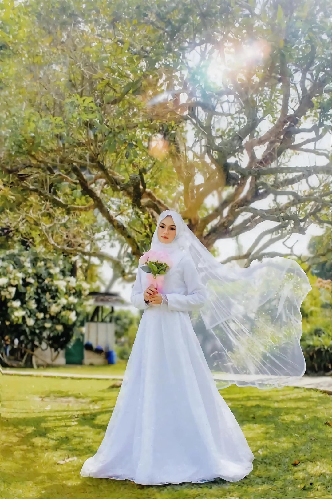 Custom Islamic Wedding Dress: Pearl Tulle Modest Bridal Gown - Etsy