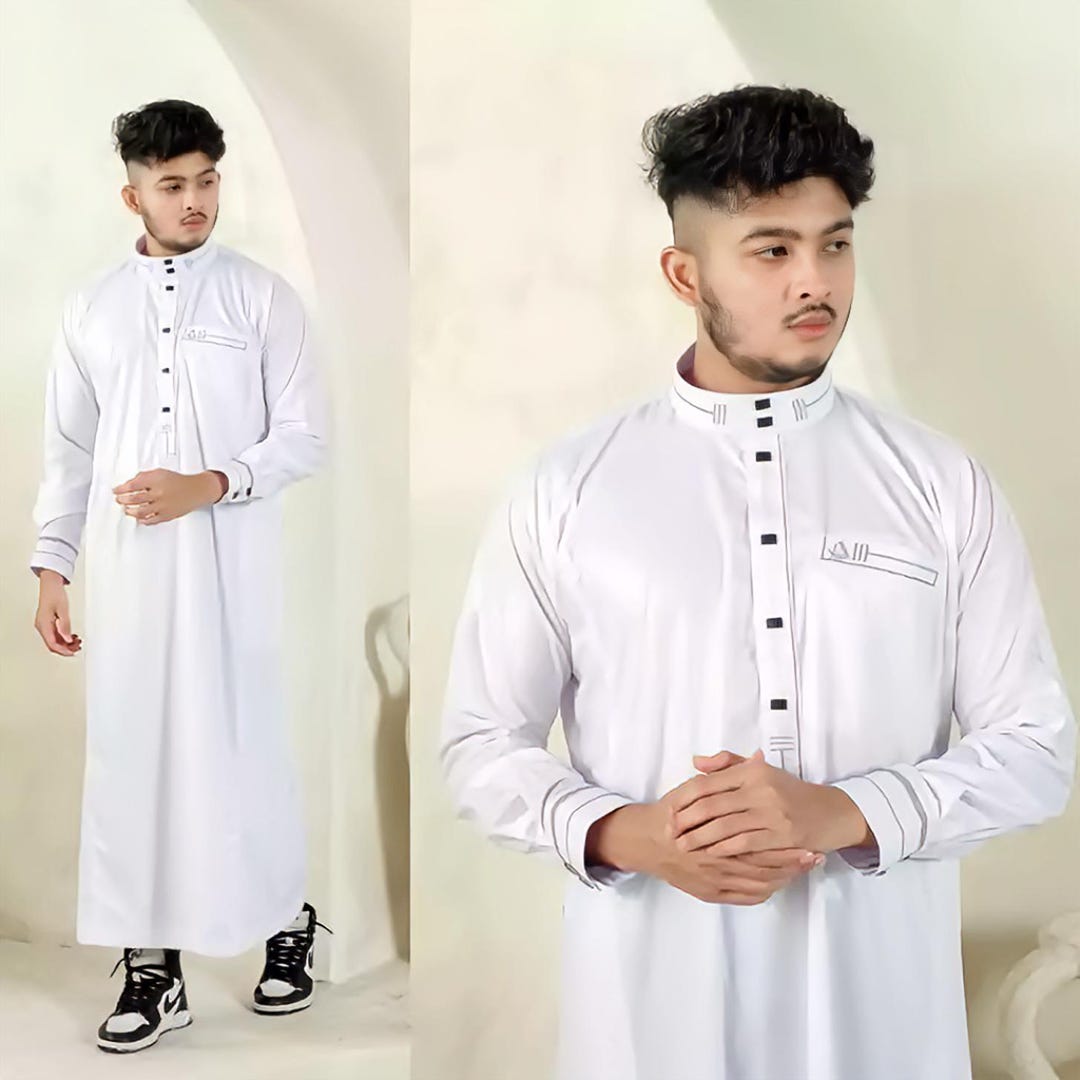 Men's Poly Valentino Jubba Thobe: Islamic Prayer Robe, Eid Attire - Etsy UK