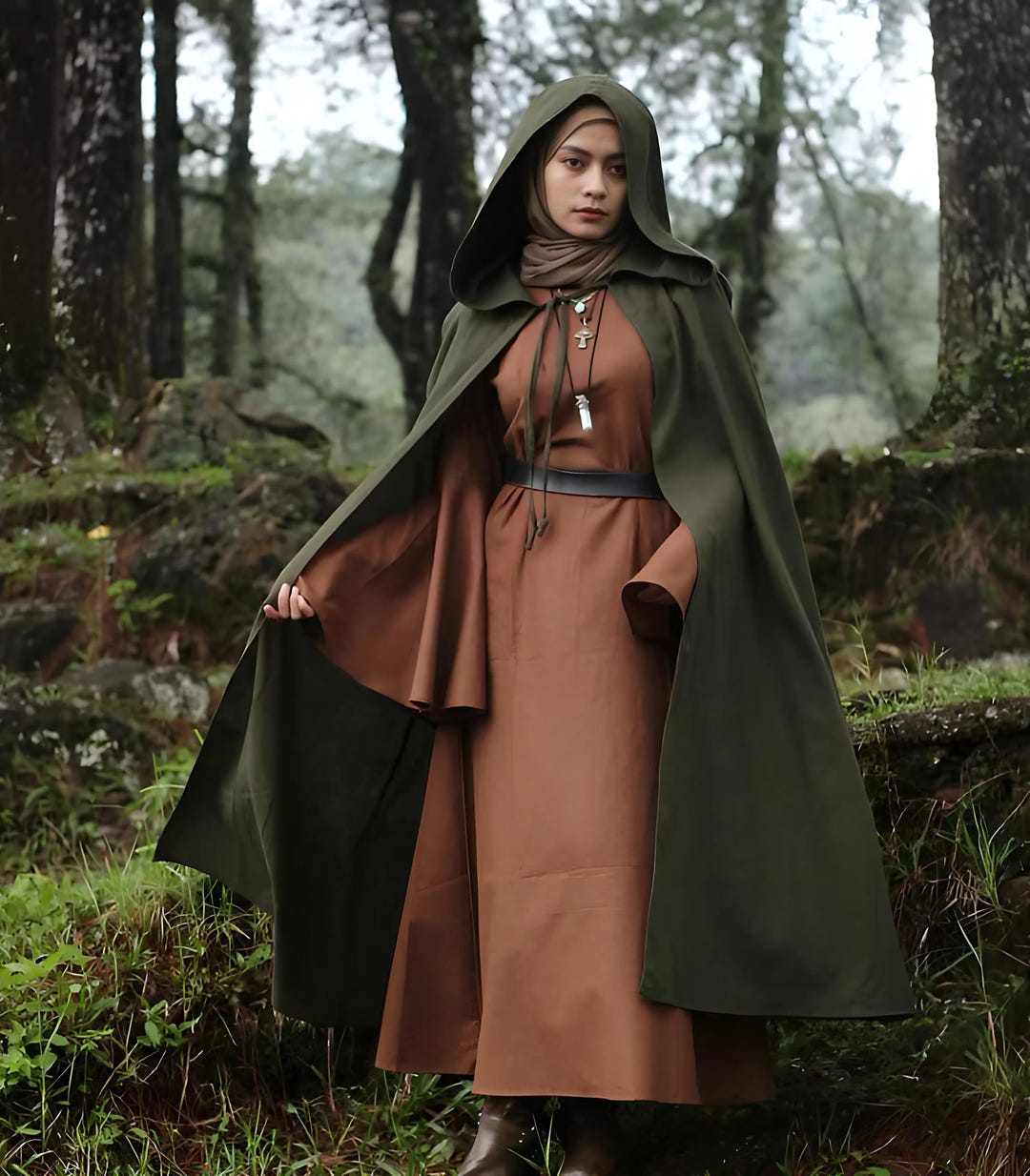 Linen Rami Hooded Cloak: Women's Medieval Renaissance Cape - Etsy