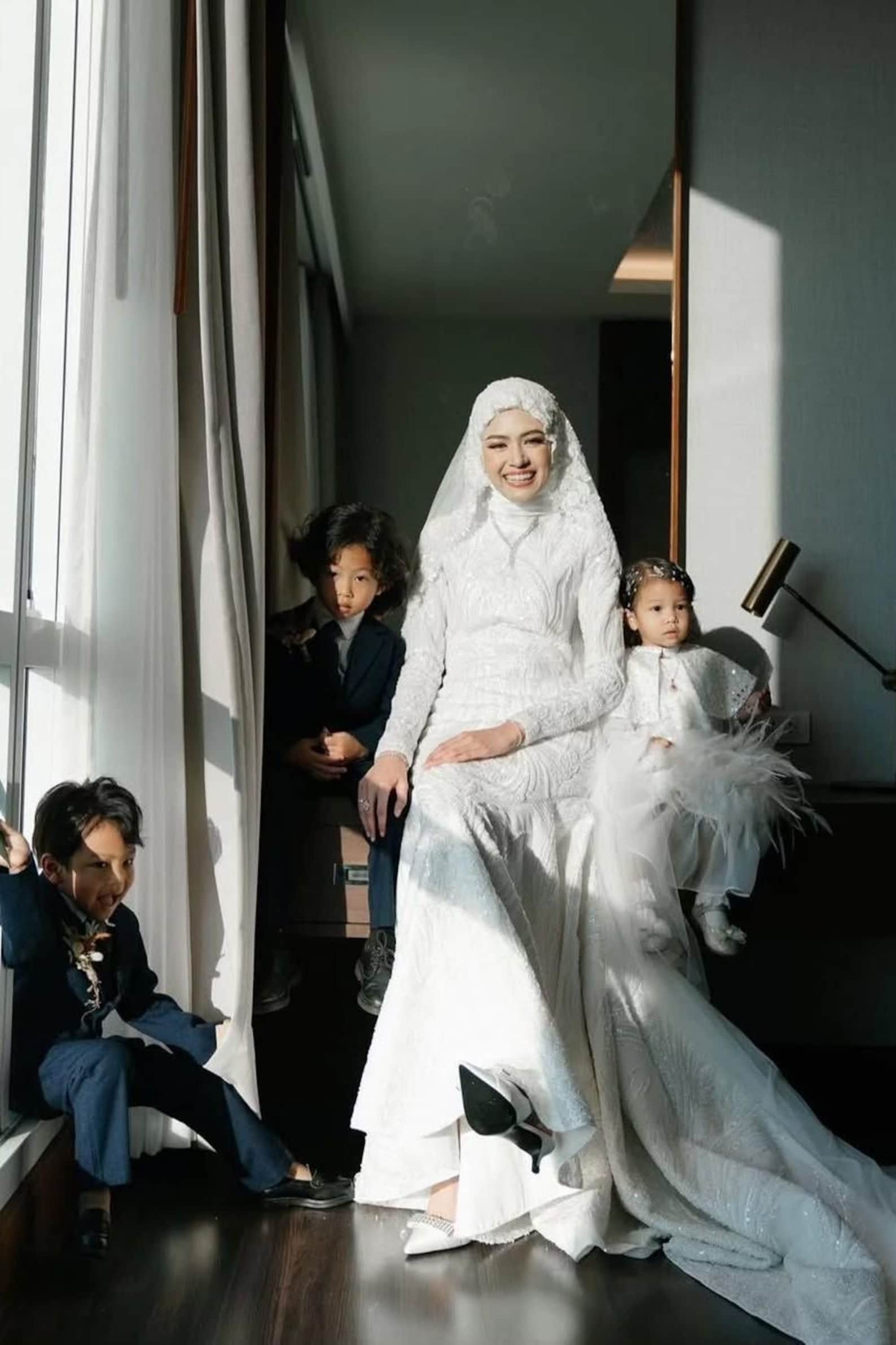 Muslim Bridal Hijab Wedding Veil With Beaded Lace - Etsy