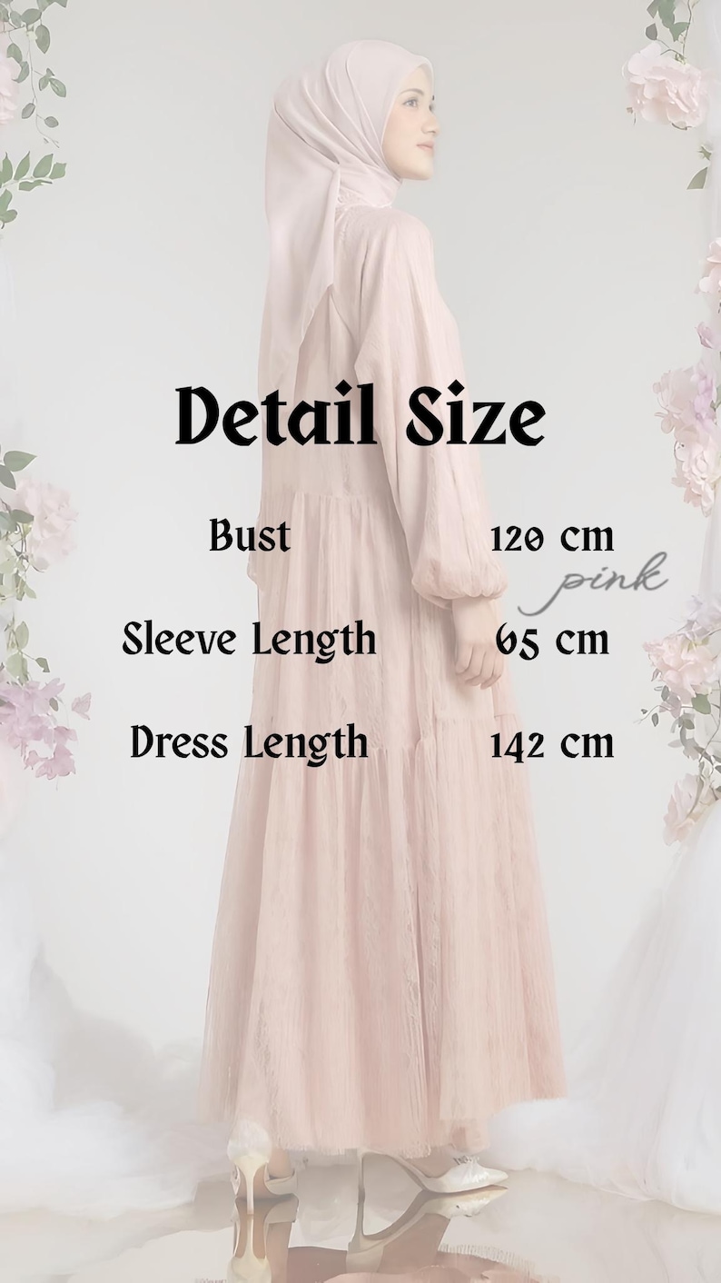 Floral Tulle Brocade Maxi Dress With Hijab: Modest Muslim Gown - Etsy